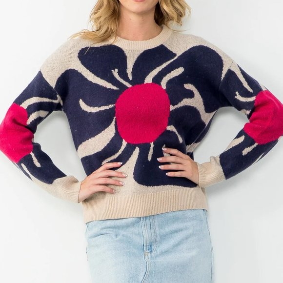 THML | Sweaters | Thml Flower Pattern Sweater | Poshmark